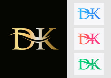 Letter dk logo design initial dk logotype Vector Image