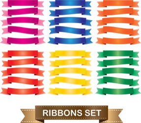 Colorful ribbon set Royalty Free Vector Image - VectorStock