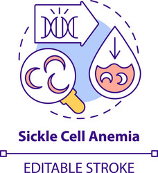 Sickle cell anemia concept icon Royalty Free Vector Image