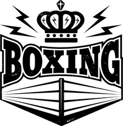 Vintage logo for a wrestling with ring Royalty Free Vector