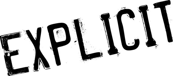 Explicit lyrics rubber stamp Royalty Free Vector Image