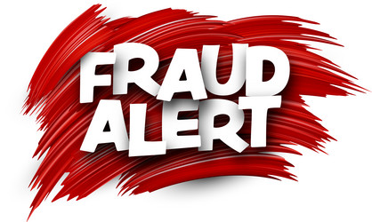 Fraud alert paper word sign with colorful Vector Image