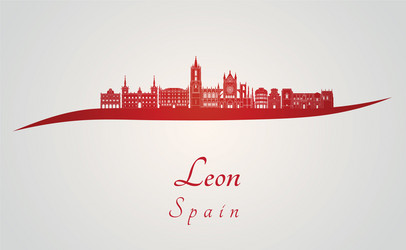 Leon skyline in orange background editable file Vector Image