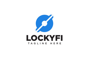 Letter o with cross line logo design Royalty Free Vector