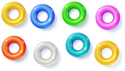 Rubber swimming ring pink lifesaver summer Vector Image