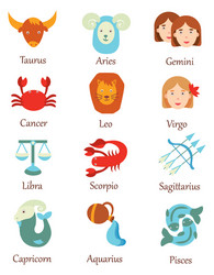 Zodiac Signs Cartoon Collection Royalty Free Vector Image