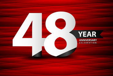 48 year anniversary celebration logo red polygon Vector Image