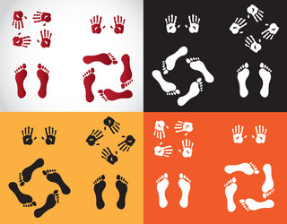Foot and hand prints Royalty Free Vector Image