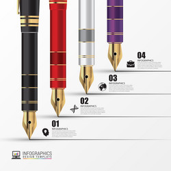 Creative infographic template with pen Royalty Free Vector