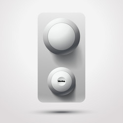 Front view on steel realistic door knob Royalty Free Vector