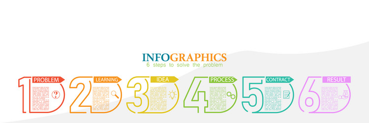 Infographic 7 steps problem solving Royalty Free Vector