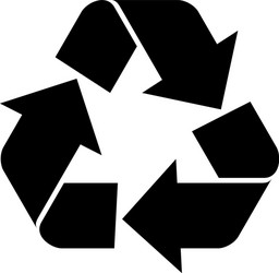 Recycling logo icon recycled black sign isolated Vector Image