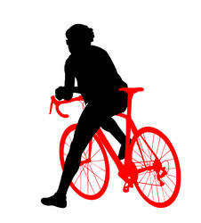 Time out bicyclist man isolated Royalty Free Vector Image