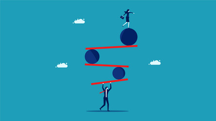 Balance the business businessmen raise risks Vector Image