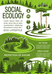 Nature protection banner for ecology conservation Vector Image