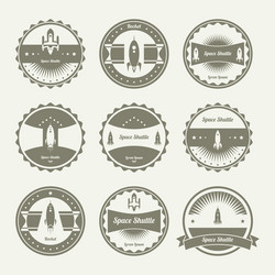 Vintage space astronautics shuttle flight Vector Image