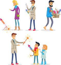 Fireworks safety infographic teaching children Vector Image