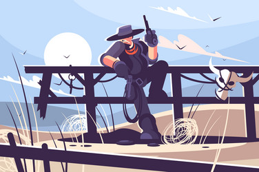 Cowboy with gun Royalty Free Vector Image - VectorStock