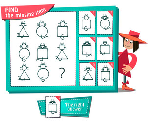 Find missing piece - puzzle game for children Vector Image