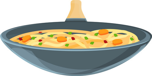 Fire wok food icon cartoon style Royalty Free Vector Image