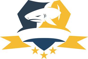 Shark star stars logo icon Royalty Free Vector Image