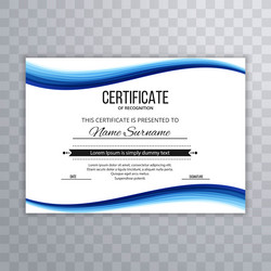 Modern certificate wave design template Royalty Free Vector