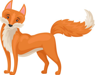 Flat icon of sitting red fox side view Royalty Free Vector