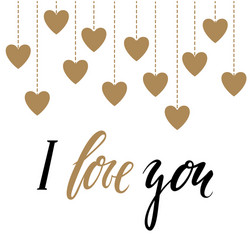 We love you hand drawn creative calligraphy Vector Image