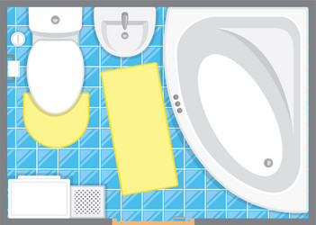 Bathroom interior top view Royalty Free Vector Image