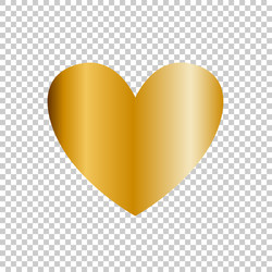 Golden heart icon clip art isolated on black Vector Image