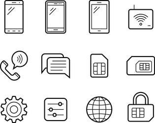 Mobile network operator icons Royalty Free Vector Image