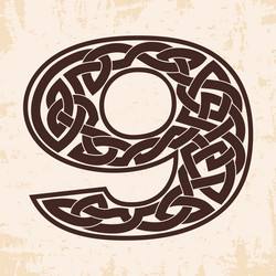 Numeral with celtic ornament Royalty Free Vector Image