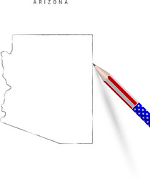 Arizona state hand drawn pencil sketch outline Vector Image