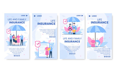 Life insurance poster template flat design Vector Image