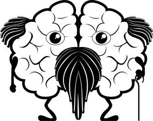 Isolated old brain cartoon Royalty Free Vector Image