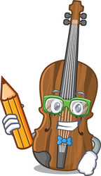 Smiley nurse violin cartoon character Royalty Free Vector