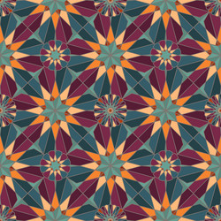 Kaleidoscope geometric pattern seamless Royalty Free Vector
