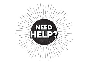 Need help symbol support service sign round Vector Image