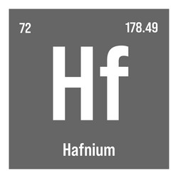 Hafnium hf periodic table element Royalty Free Vector Image