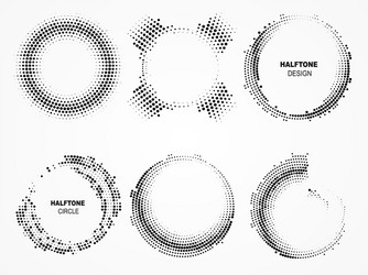 Circle icon halftone dots in form round Royalty Free Vector