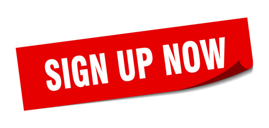 Sign up now sticker sign up now label Royalty Free Vector