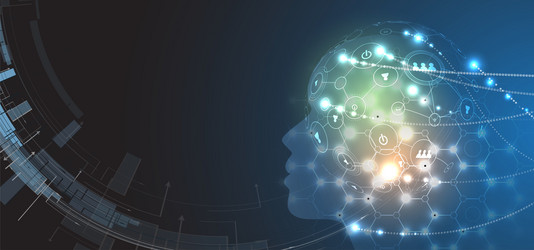 Artificial intelligence technology web background Vector Image