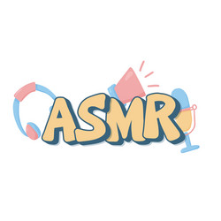 Asmr text acronym hand drawn letters Royalty Free Vector