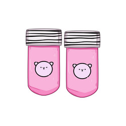 Boy toddler socks cartoon Royalty Free Vector Image