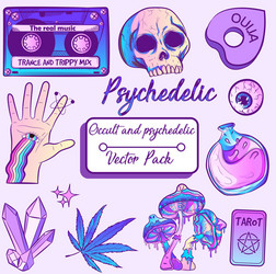 Occult objects pack with diverse wiccan objects Vector Image