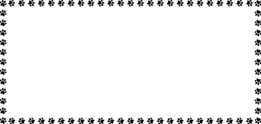 Rectangle frame made of black animal paw prints Vector Image