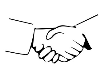 A handshake sign of unity on the white background Vector Image