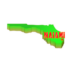 Map of florida with miami pattern cartoon style Vector Image
