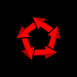 Pentagon segmented arrow Royalty Free Vector Image