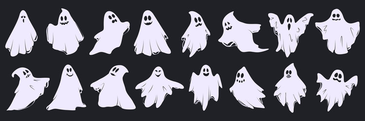 Cartoon ghost set Royalty Free Vector Image - VectorStock